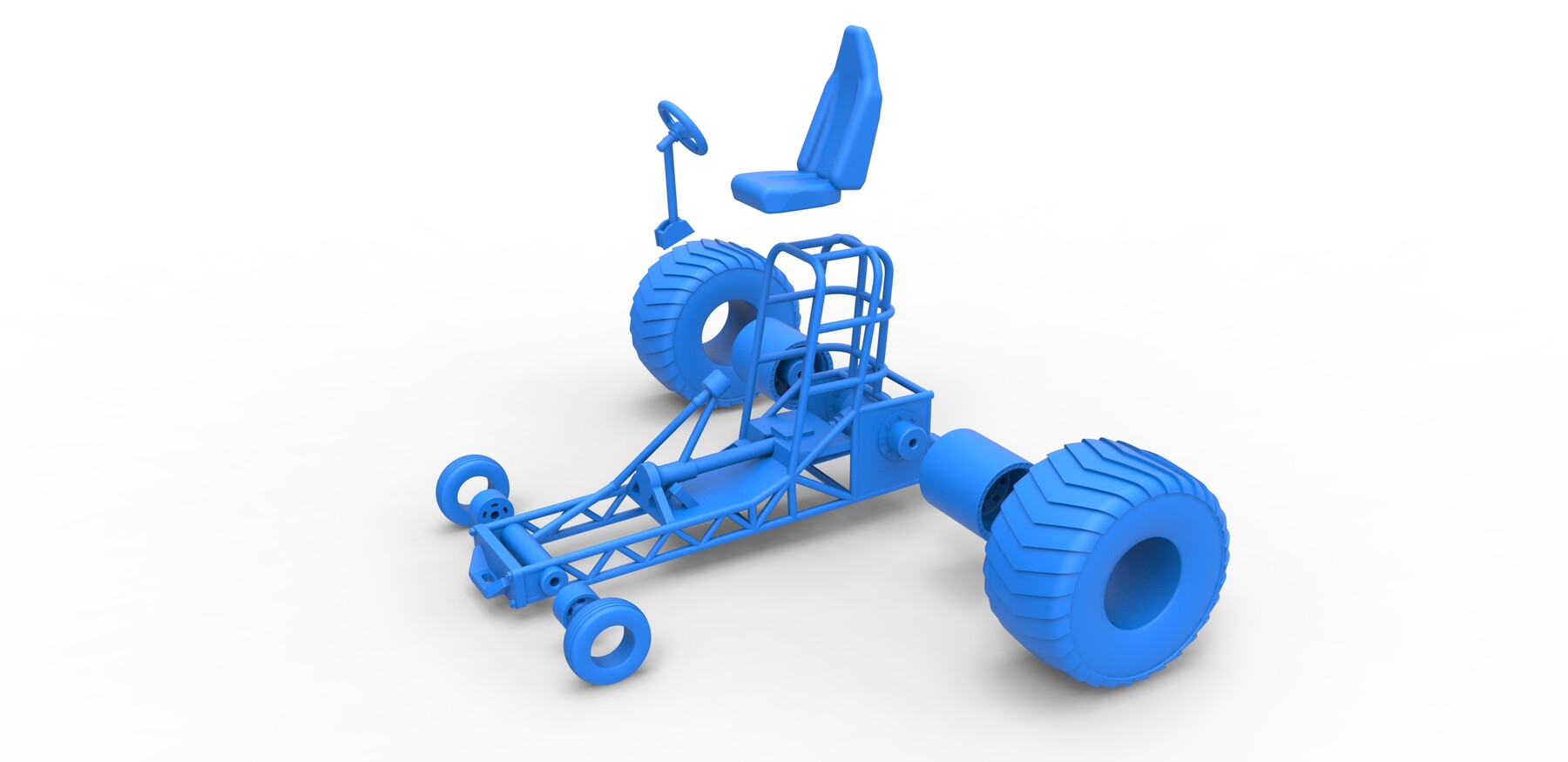 ArtStation - 3D printable Diecast Chassis of Mini Rod pulling tractor ...