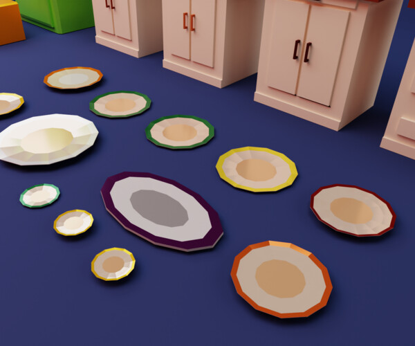 ArtStation - 98 Low poly kitchen 3D game assets and models | Game Assets