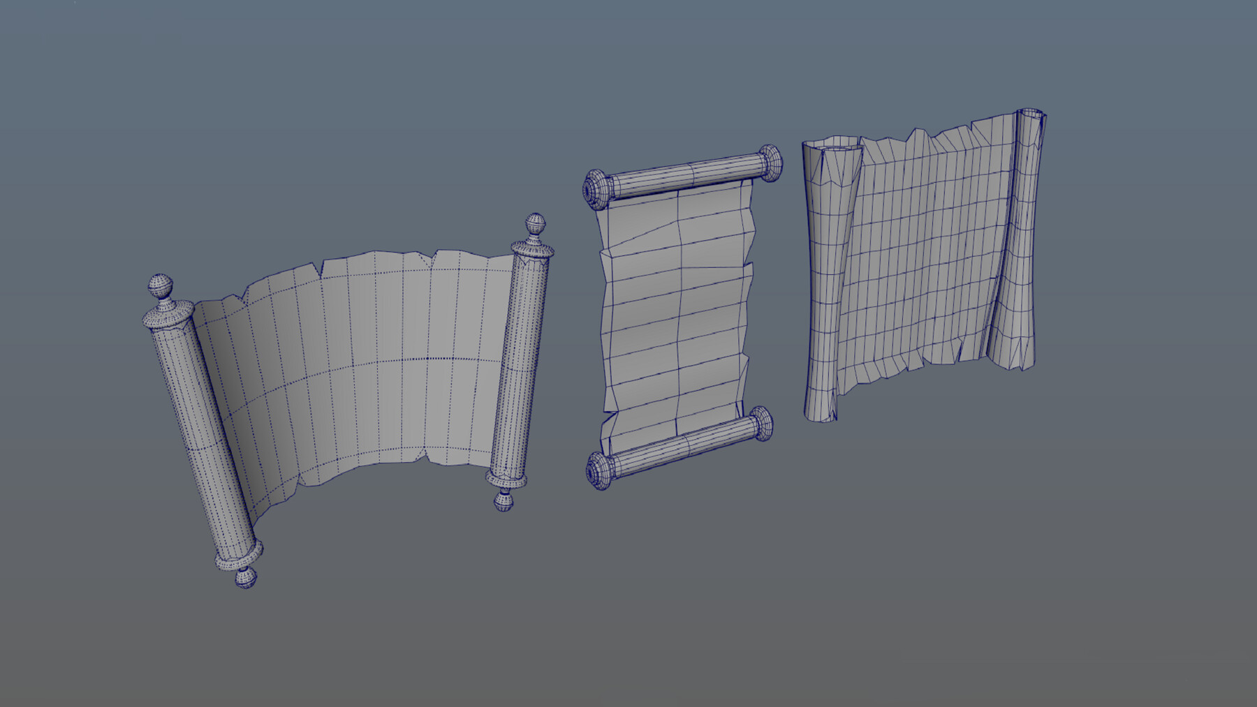 ArtStation - Set of three papyrus scrolls PBR low-poly game ready Low ...