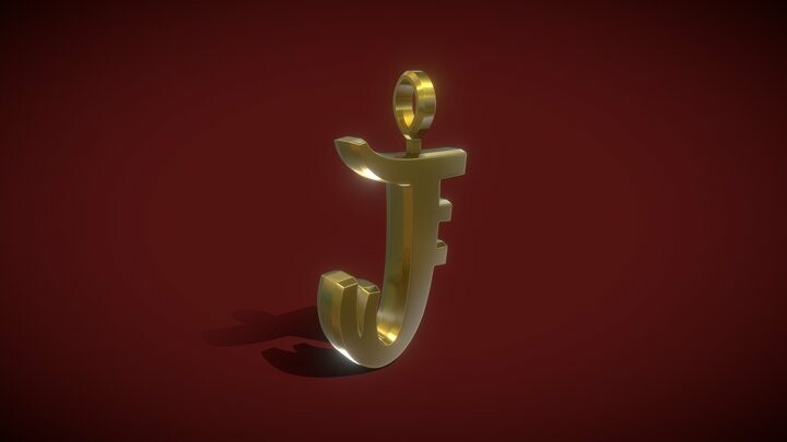 ArtStation - J Letter Pendant Gold | Resources