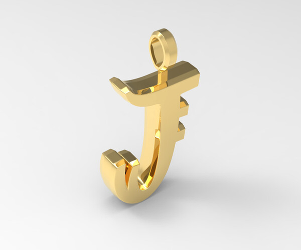 ArtStation - J Letter Pendant Gold | Resources