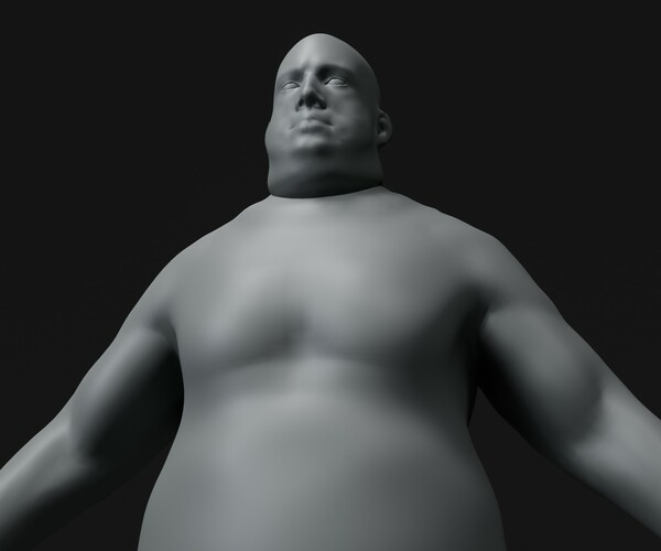 ArtStation - Male Body Fat Base Mesh Animated and Rigged 3D Model 20k ...