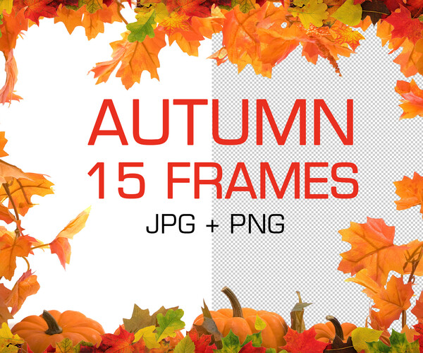ArtStation - 15 Autumn frames, PNG clipart, Transparent background ...
