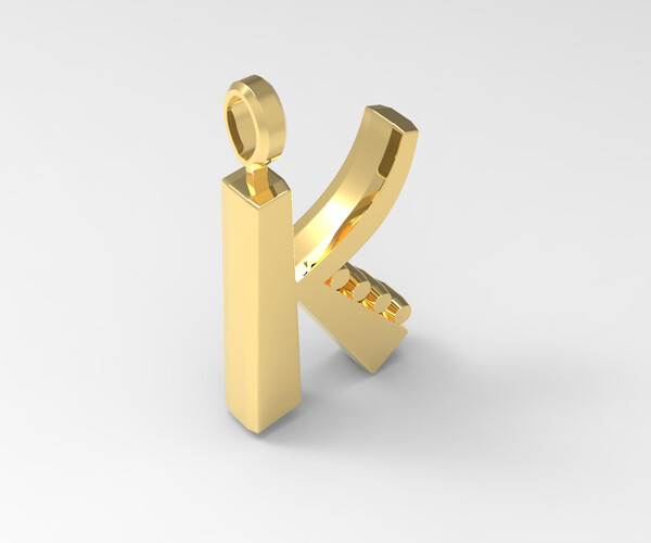ArtStation - K Letter Pendant Gold | Resources