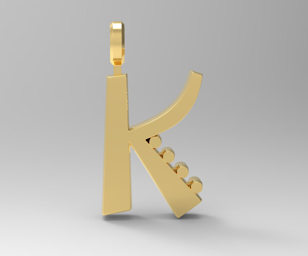 ArtStation - K Letter Pendant Gold | Resources