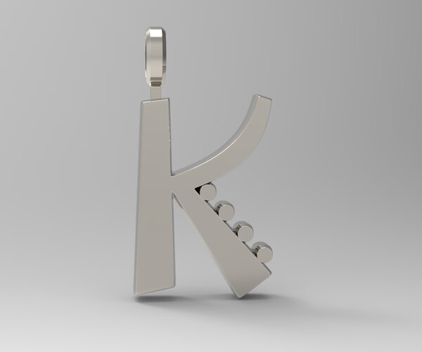 ArtStation - K Letter Pendant Platinum | Resources