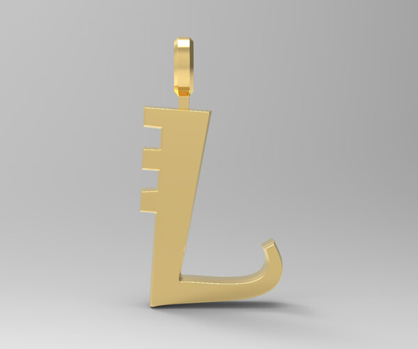 ArtStation - L Letter Pendant Gold | Resources