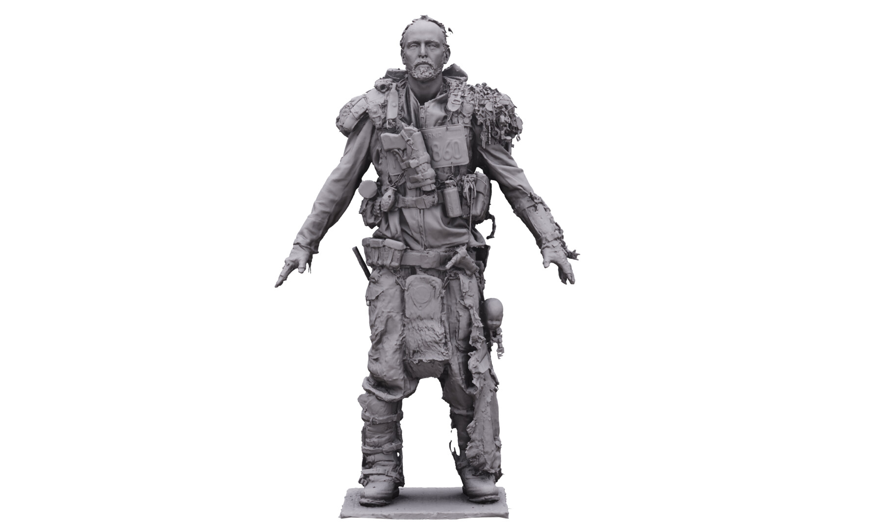 ArtStation - Raw A Pose Scan & Cleaned Body Scan Pose | Postapocalyptic ...