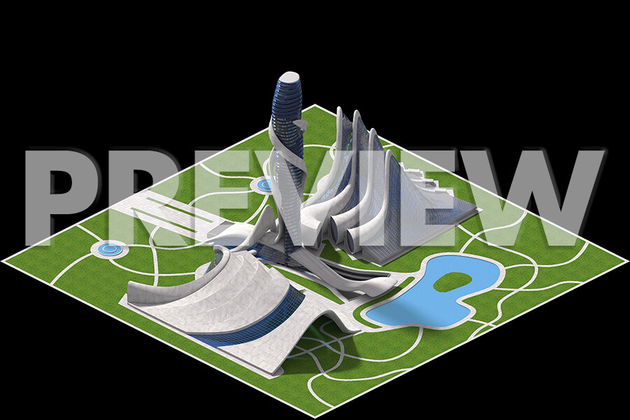 ArtStation - Architecture (Tile#0008, 2x2) – Dimetric Projection ...