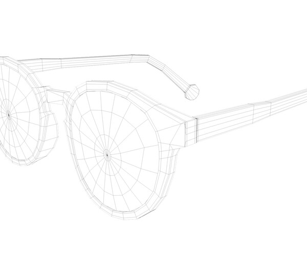 ArtStation - Fashion Round Glasses Transparent Red Frame 3D Model ...