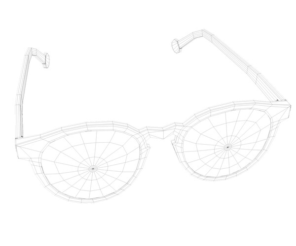 ArtStation - Fashion Round Glasses Transparent Red Frame 3D Model ...