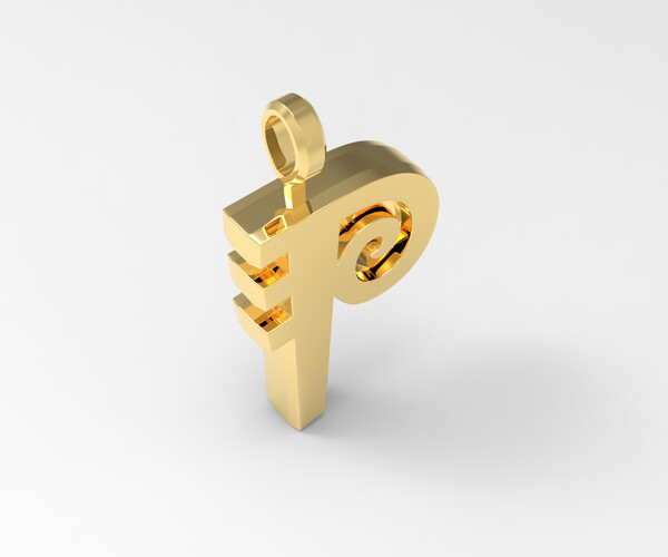 ArtStation - P Letter Pendant Gold | Resources