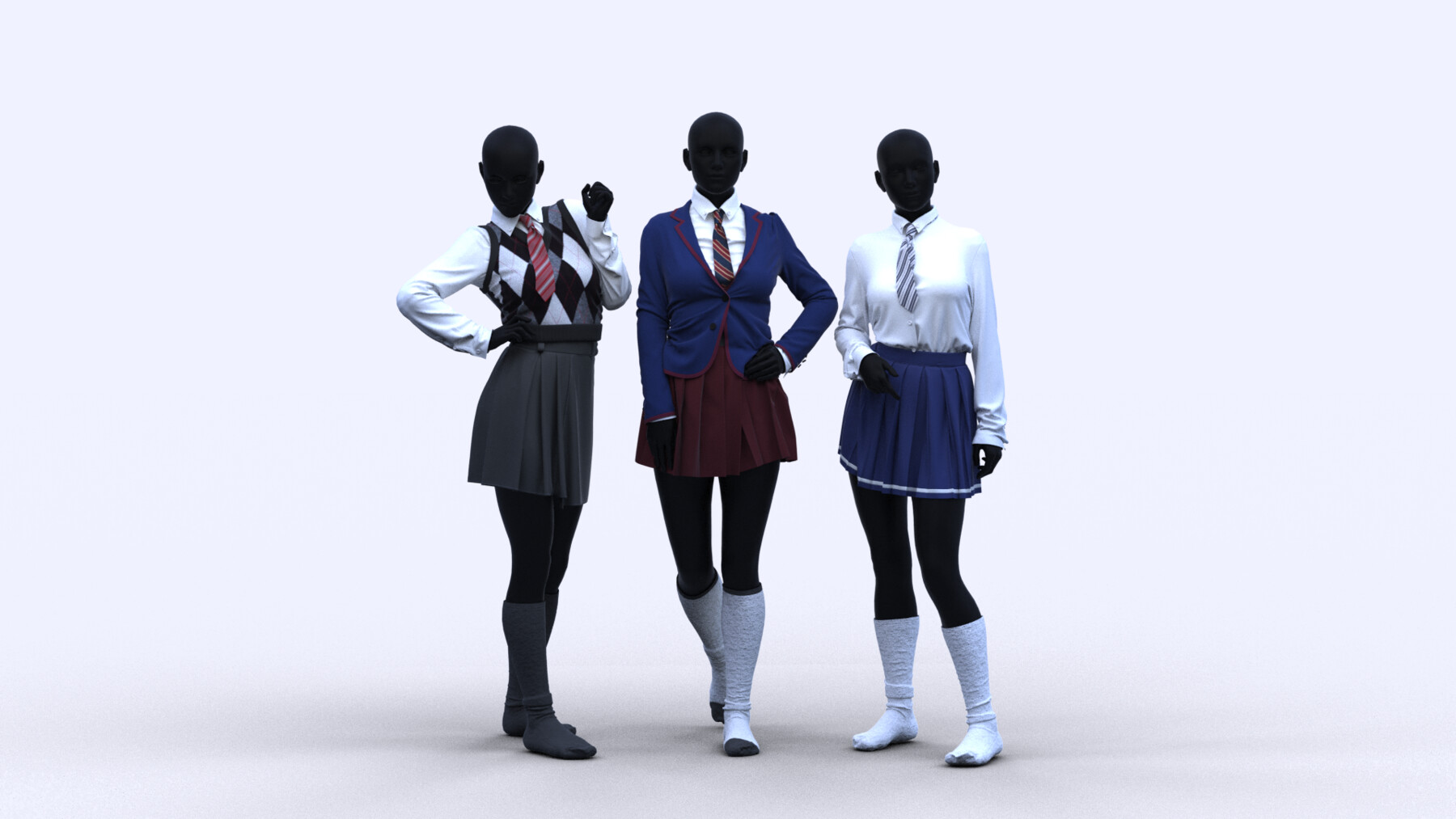 ArtStation - Realistic 3D Models Of School Uniforms | Game Assets
