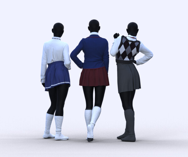 ArtStation - Realistic 3D Models Of School Uniforms | Game Assets