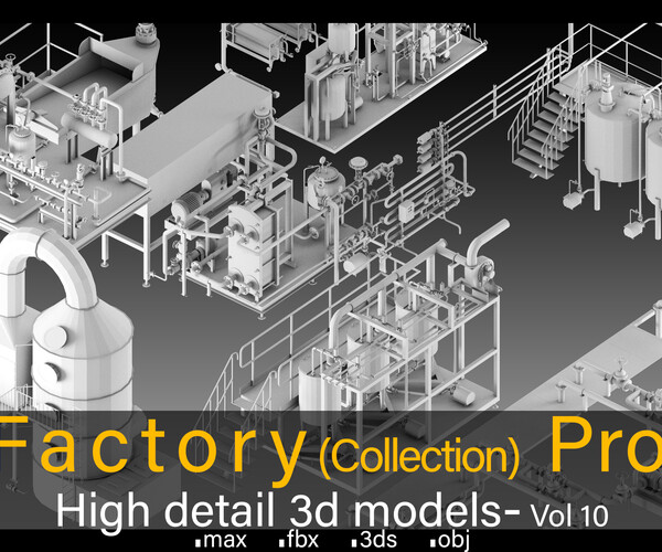 ArtStation - 7 Factory (Collection) Props- High detail 3d models- Vol ...