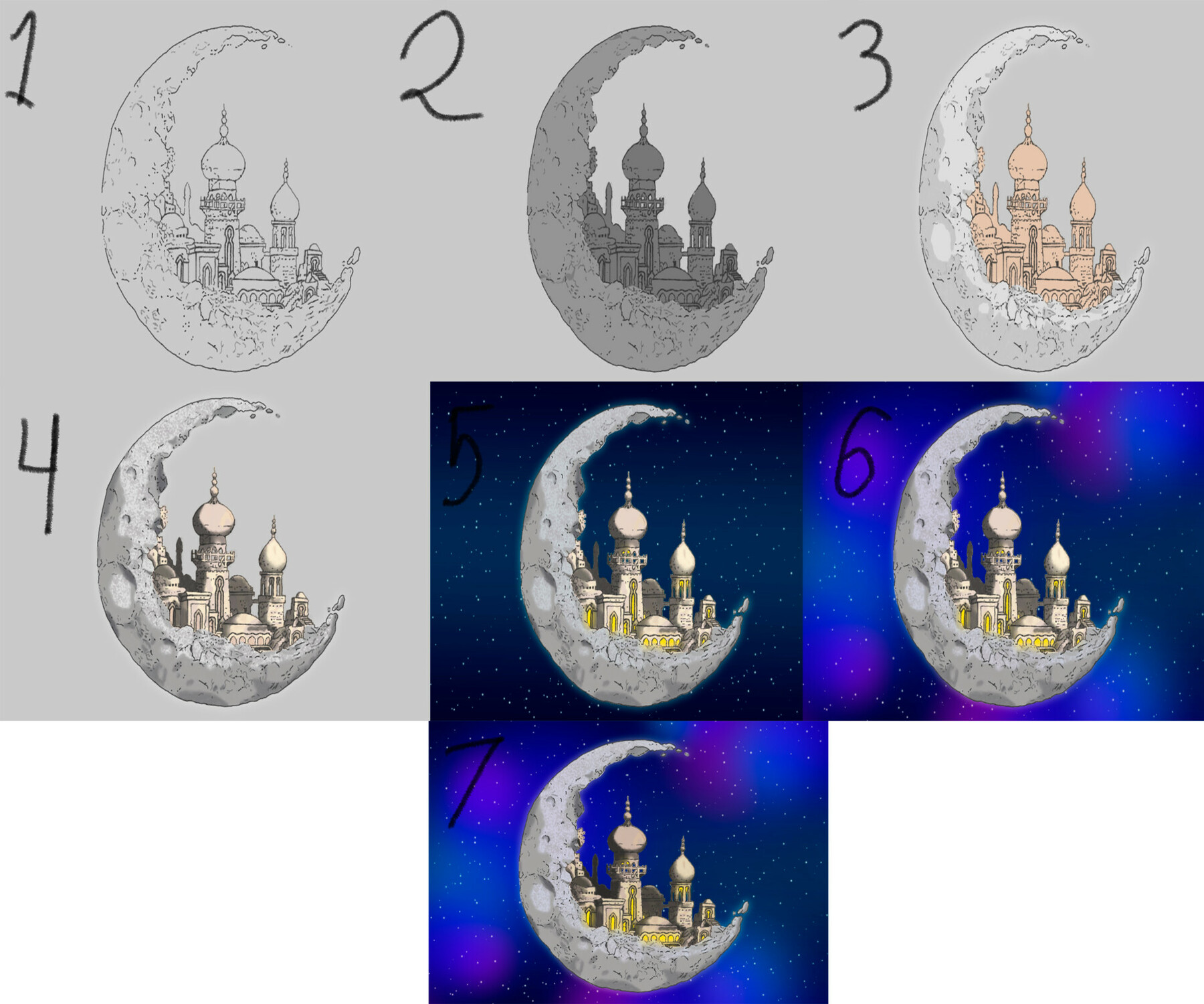 ArtStation - full moon city | Artworks