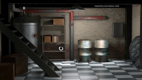 ArtStation - Basement scenario - Asset for a horror game | Game Assets