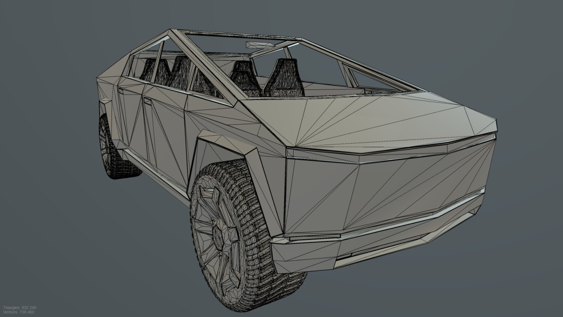 ArtStation - TESLA CYBERTRUCK CAR low-poly PBR | Game Assets
