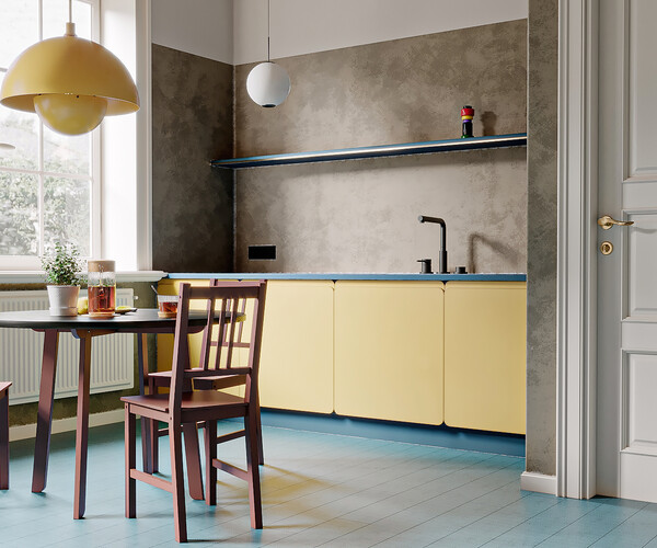 ArtStation - Color Block Style Apartment Interior 01 | Resources