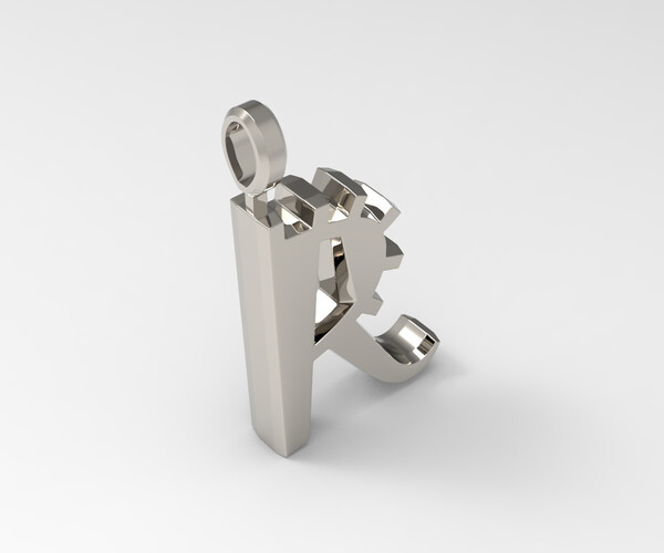 ArtStation - R Letter Pendant Platinum | Resources