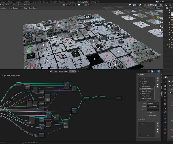 ArtStation - Geometry Nodes Sci-fi Squares | Resources