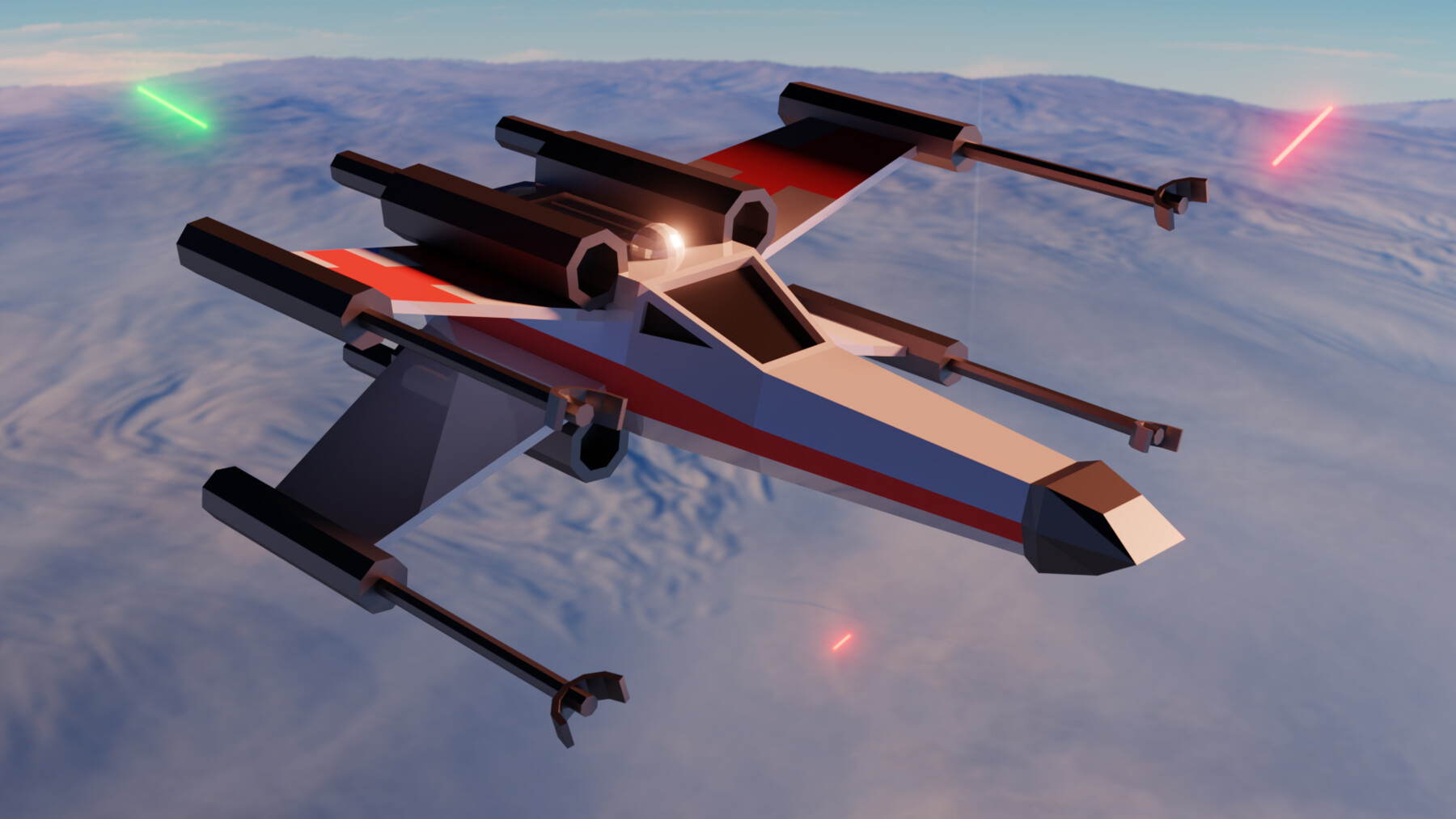 ArtStation - Low poly X-wing starfighter | Game Assets