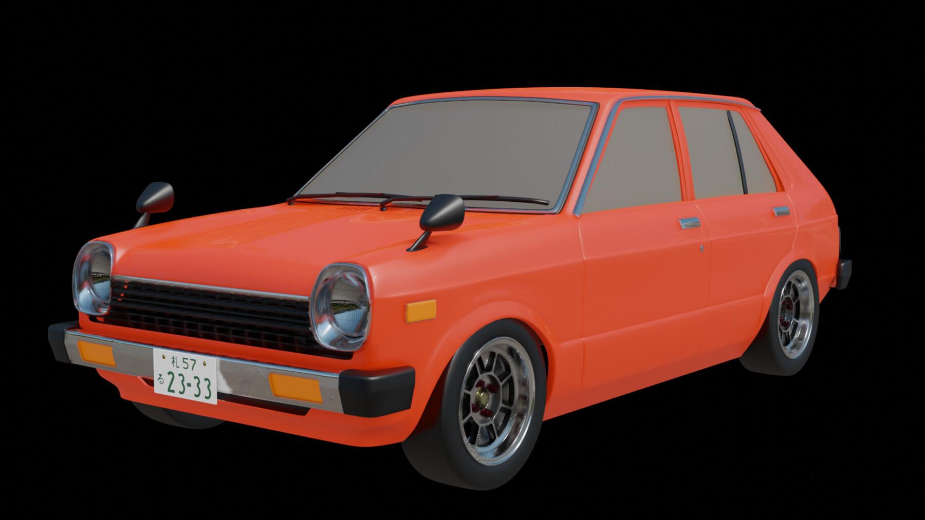 ArtStation - TOYOTA STARLET KP61 4door solid body | Game Assets
