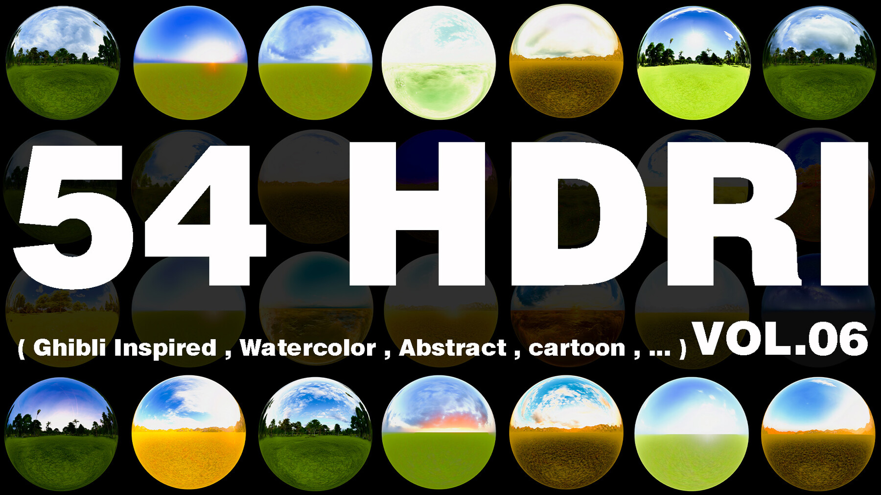ArtStation - 54 HDRI vol.6( Ghibli Inspired , Watercolor , Abstract ...