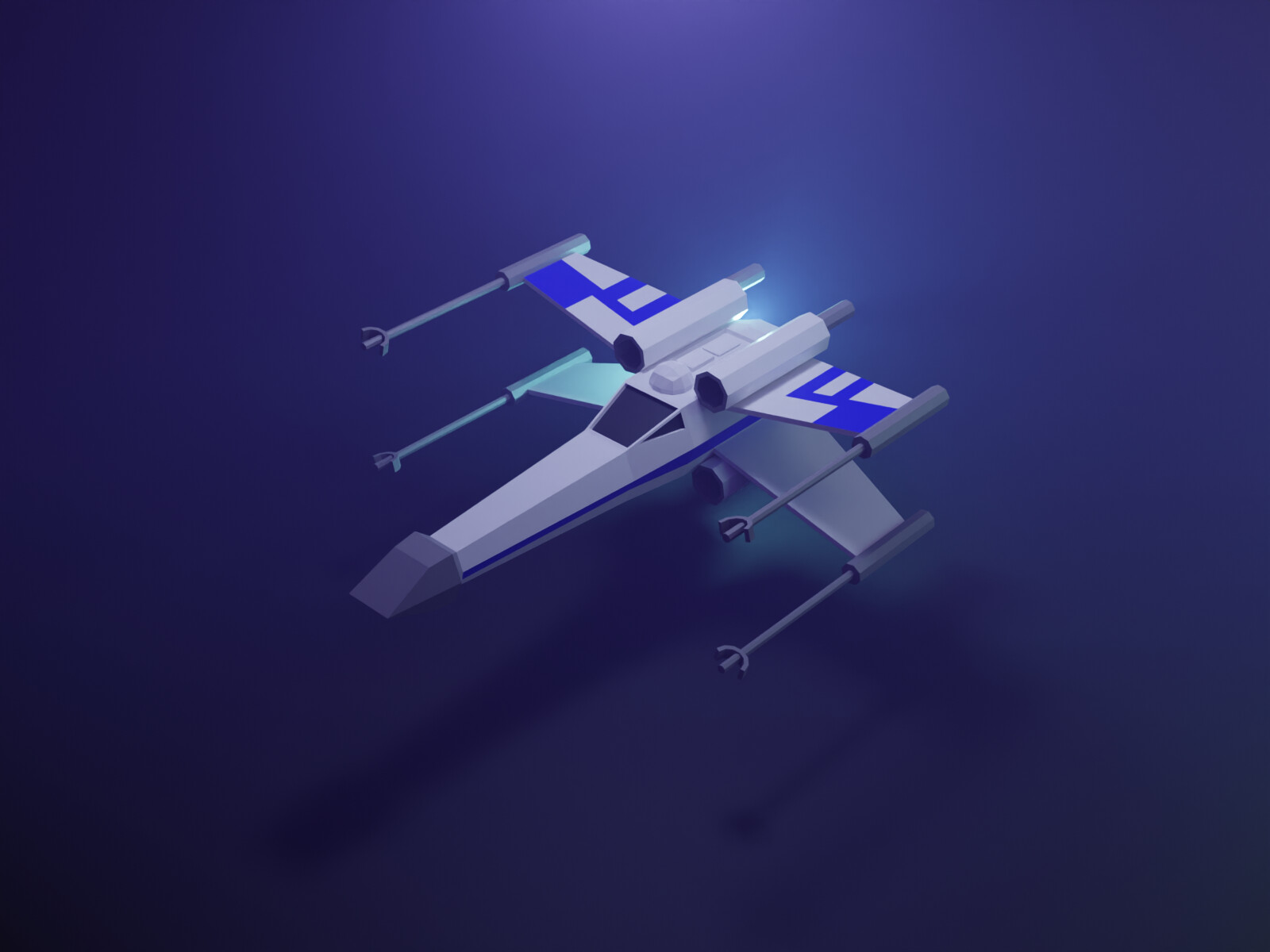 ArtStation - Low Poly X-WING 3D model Animated | Game Assets