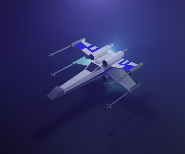 ArtStation - Low Poly X-WING 3D model Animated | Game Assets