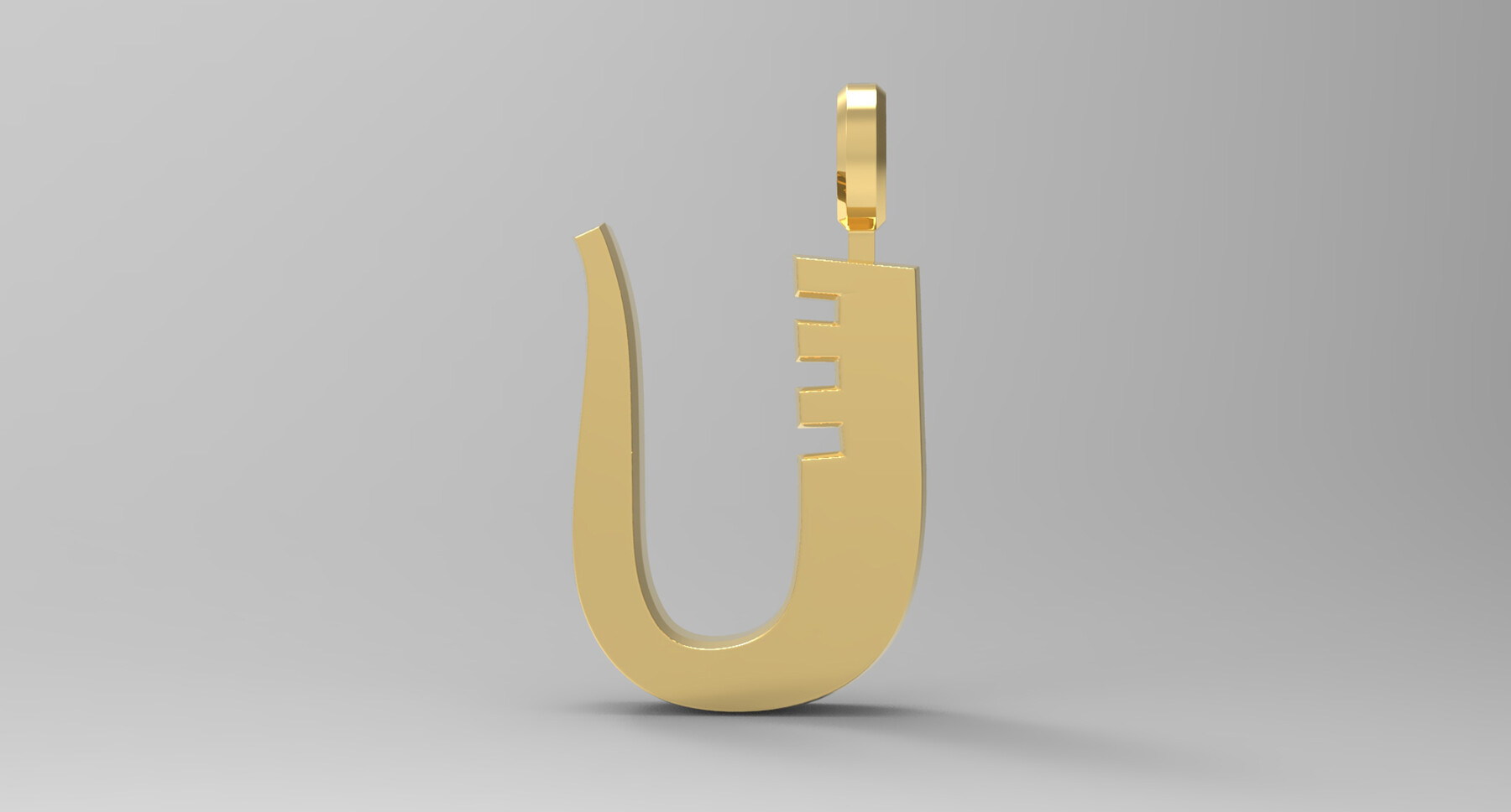 ArtStation - U Letter Pendant Gold | Resources