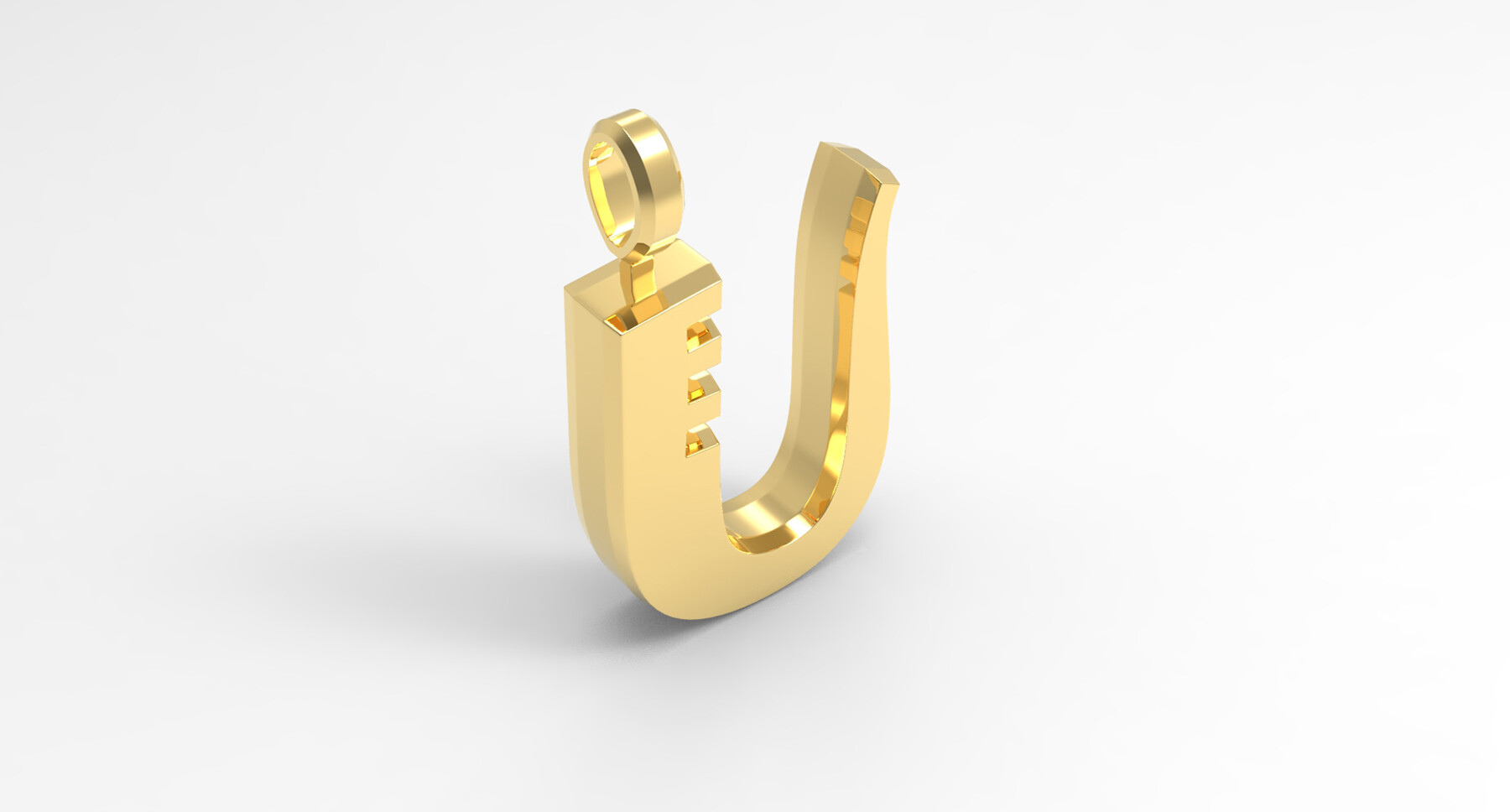 ArtStation - U Letter Pendant Gold | Resources