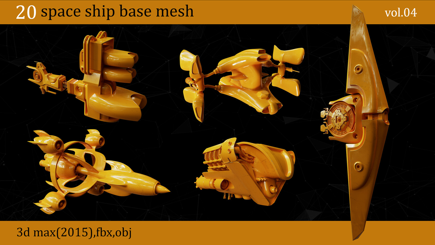 ArtStation - 20 space ship Base Mesh (Clean UV) _VOL04 | Game Assets