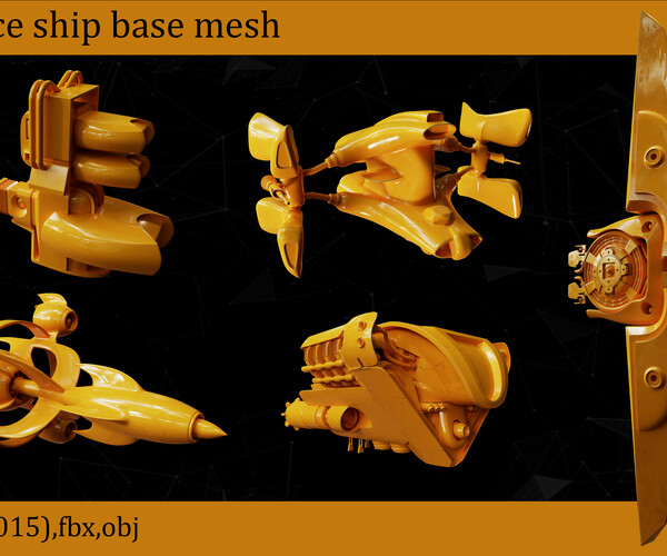 ArtStation - 20 space ship Base Mesh (Clean UV) _VOL04 | Game Assets