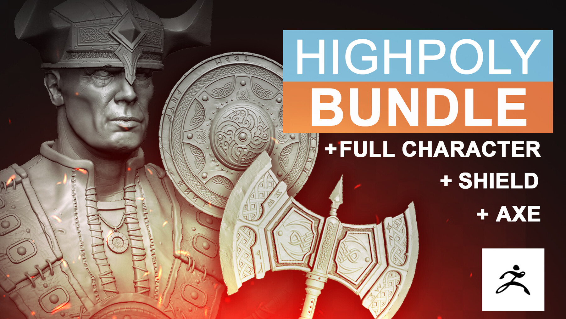 ArtStation - [HIGHPOLY] Medieval Viking + Weapons | Game Assets