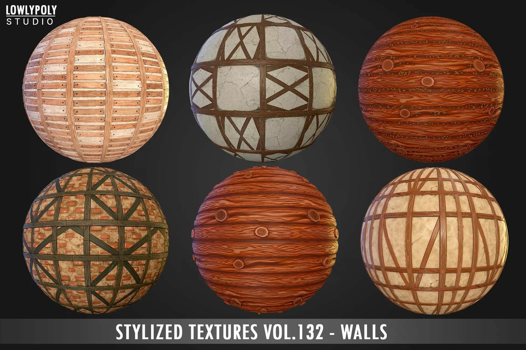 ArtStation - Walls Vol.132 - Stylized Textures | Game Assets