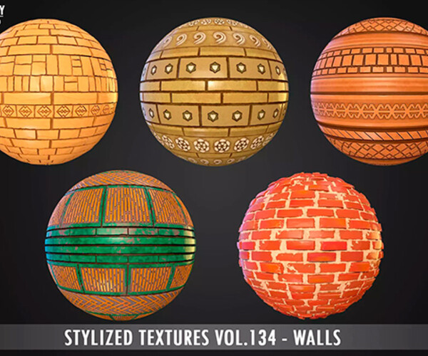 ArtStation - Walls Vol.134 - Stylized Textures | Game Assets