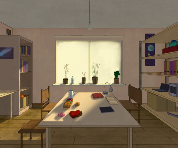 ArtStation - School club room - background - 2K resolution | Game Assets