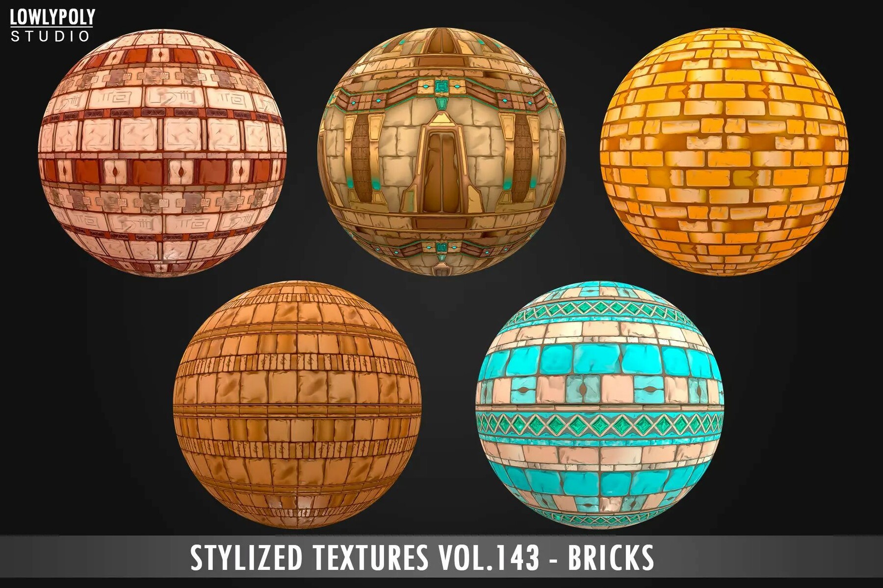 ArtStation - Bricks Vol.143 - Stylized Textures | Game Assets