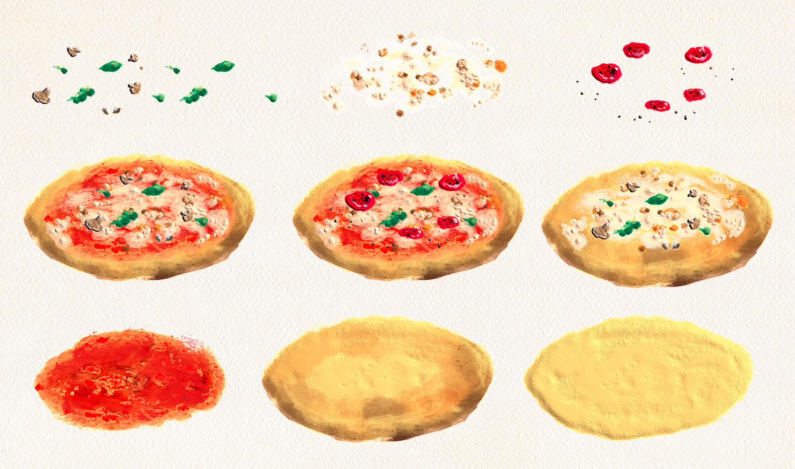 ArtStation - Transparent PNG kit| Italian pizza set with isolated ...