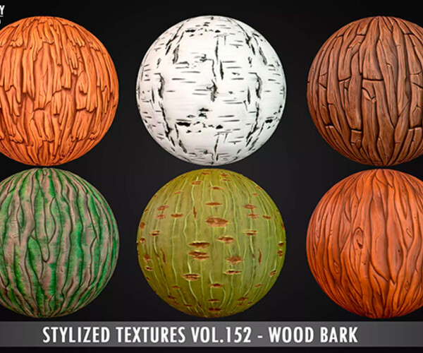 ArtStation - Stylized Bark Wood Vol.152 - Hand Painted Textures | Game ...