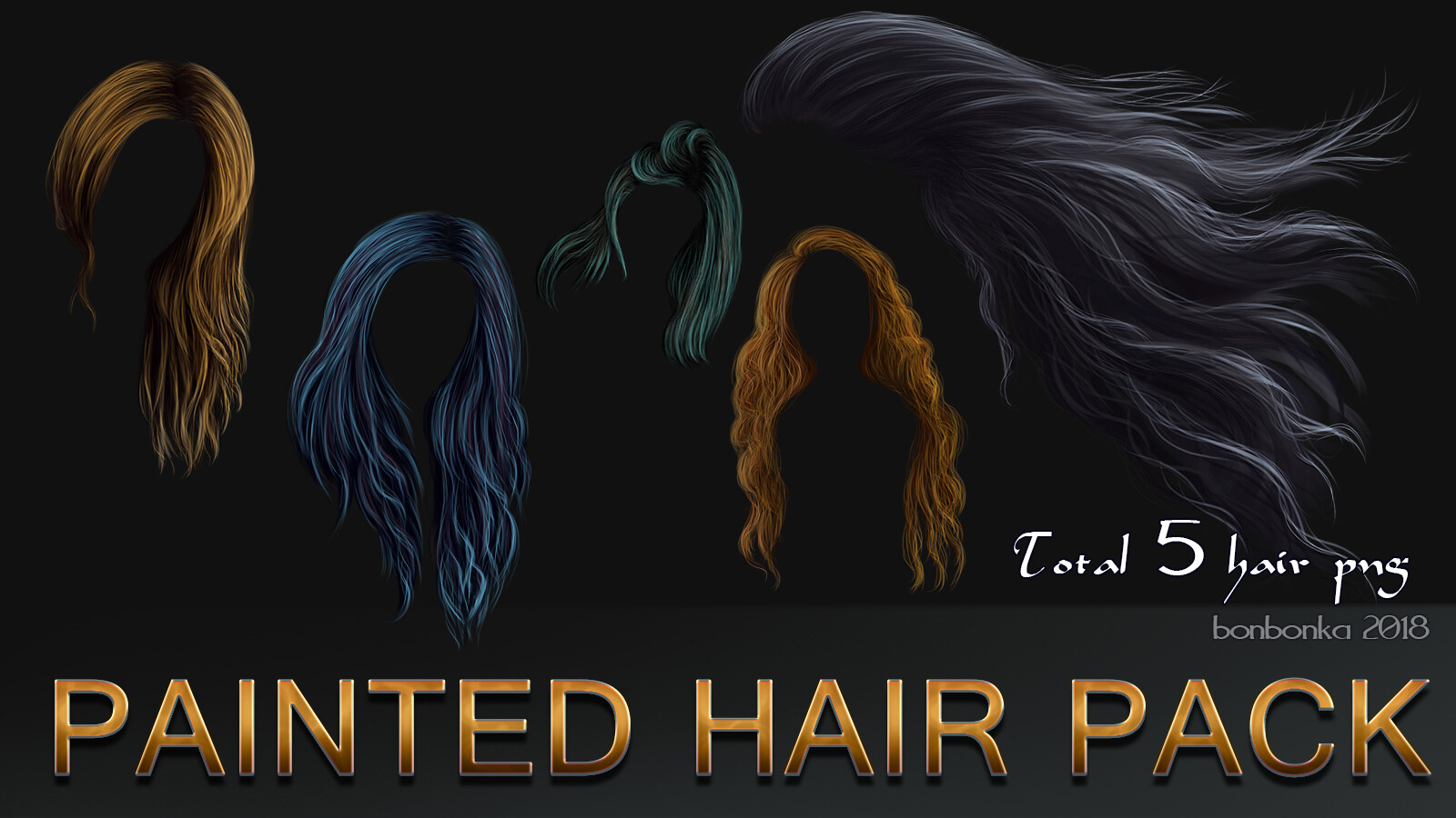 ArtStation - Painted Hair - 2D stock images | Artworks