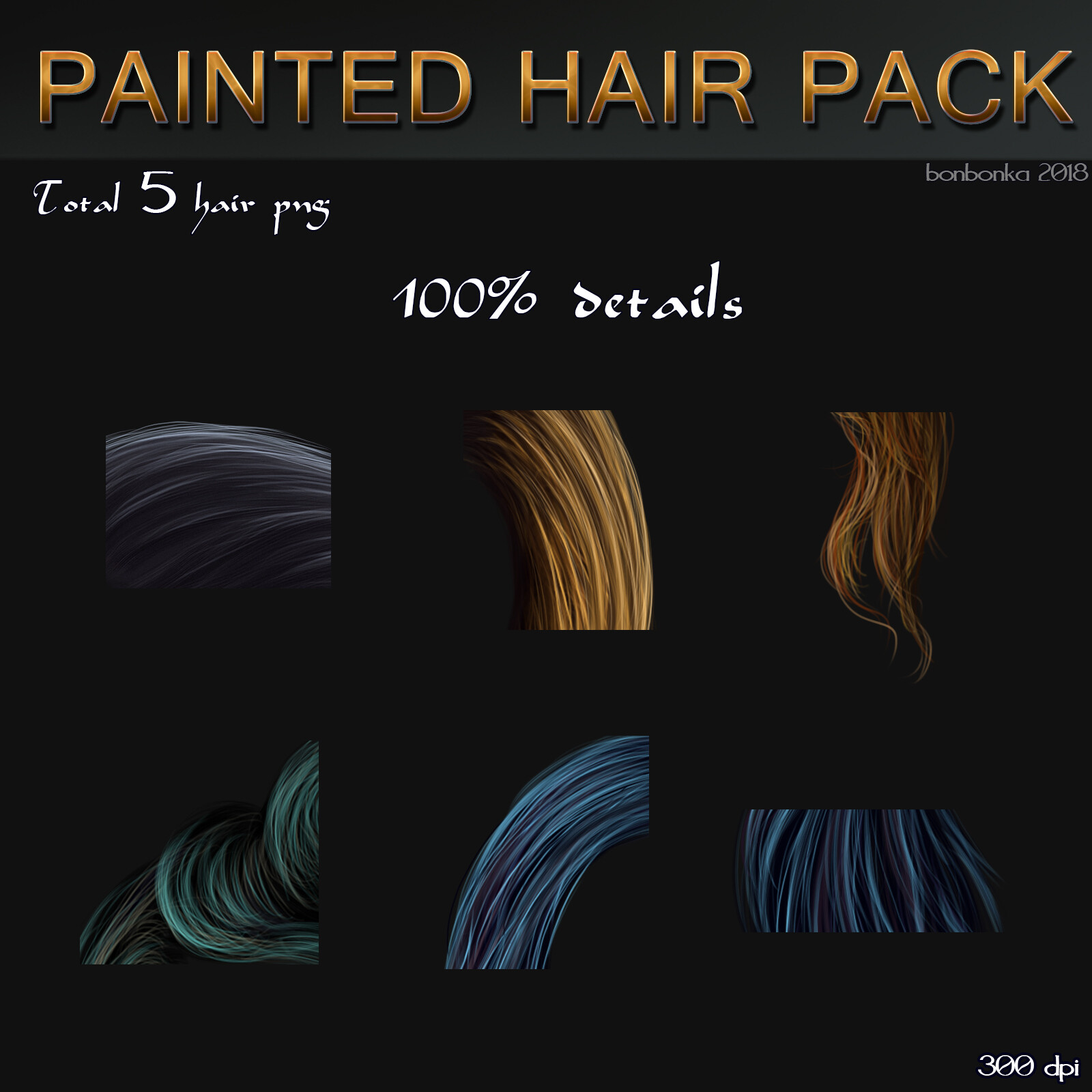 ArtStation - Painted Hair - 2D stock images | Artworks