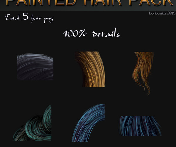 ArtStation - Painted Hair - 2D stock images | Artworks