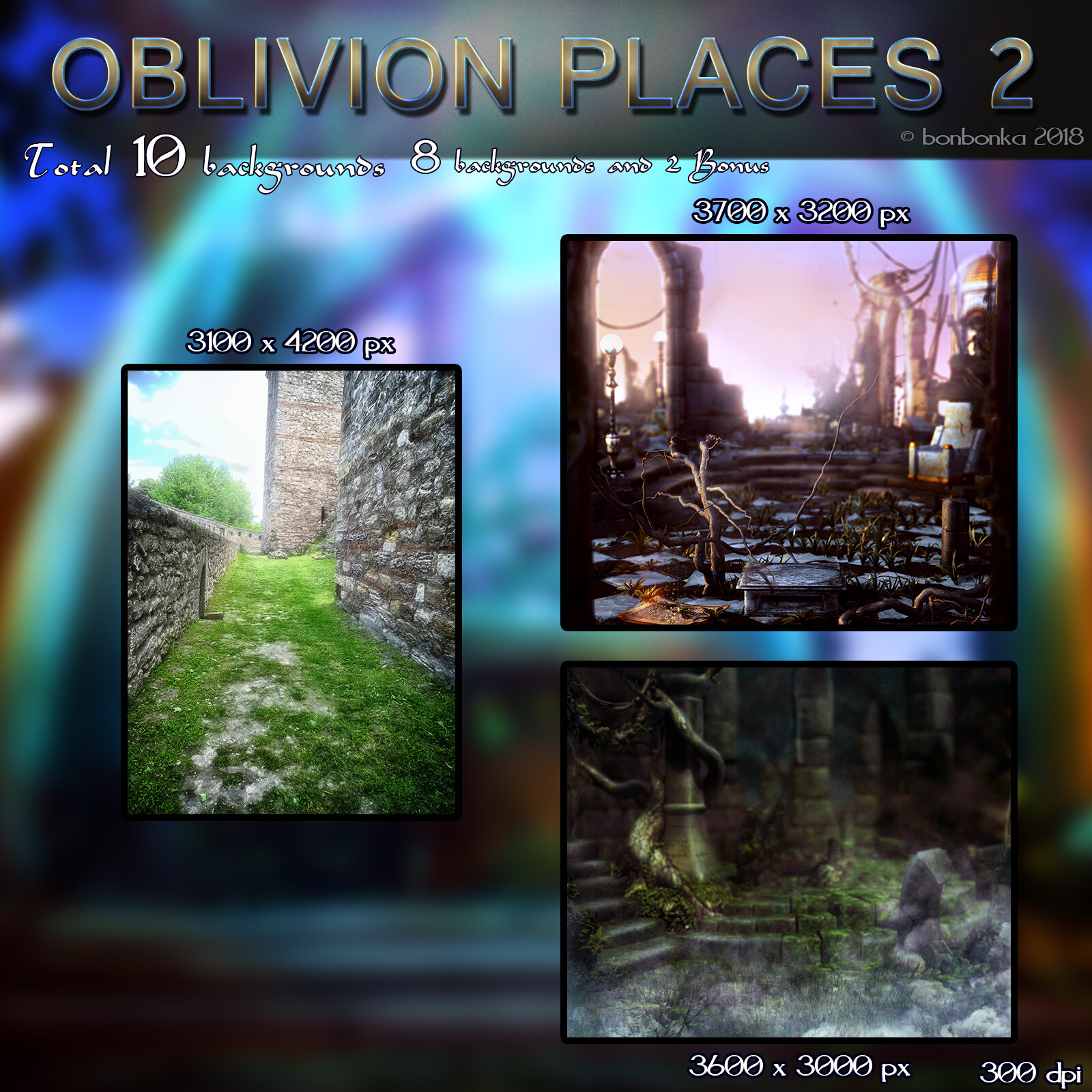 ArtStation - Oblivion Places 2 - 10 Stock Backgrounds Pack | Artworks