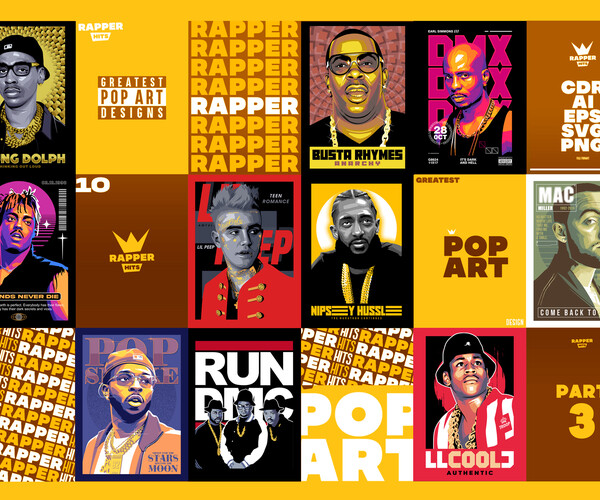 ArtStation - Greatest pop art designs – rapper artworks theme part 3 ...