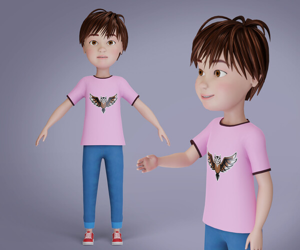 ArtStation - Cartoon teen boy rigged with Unity | Game Assets