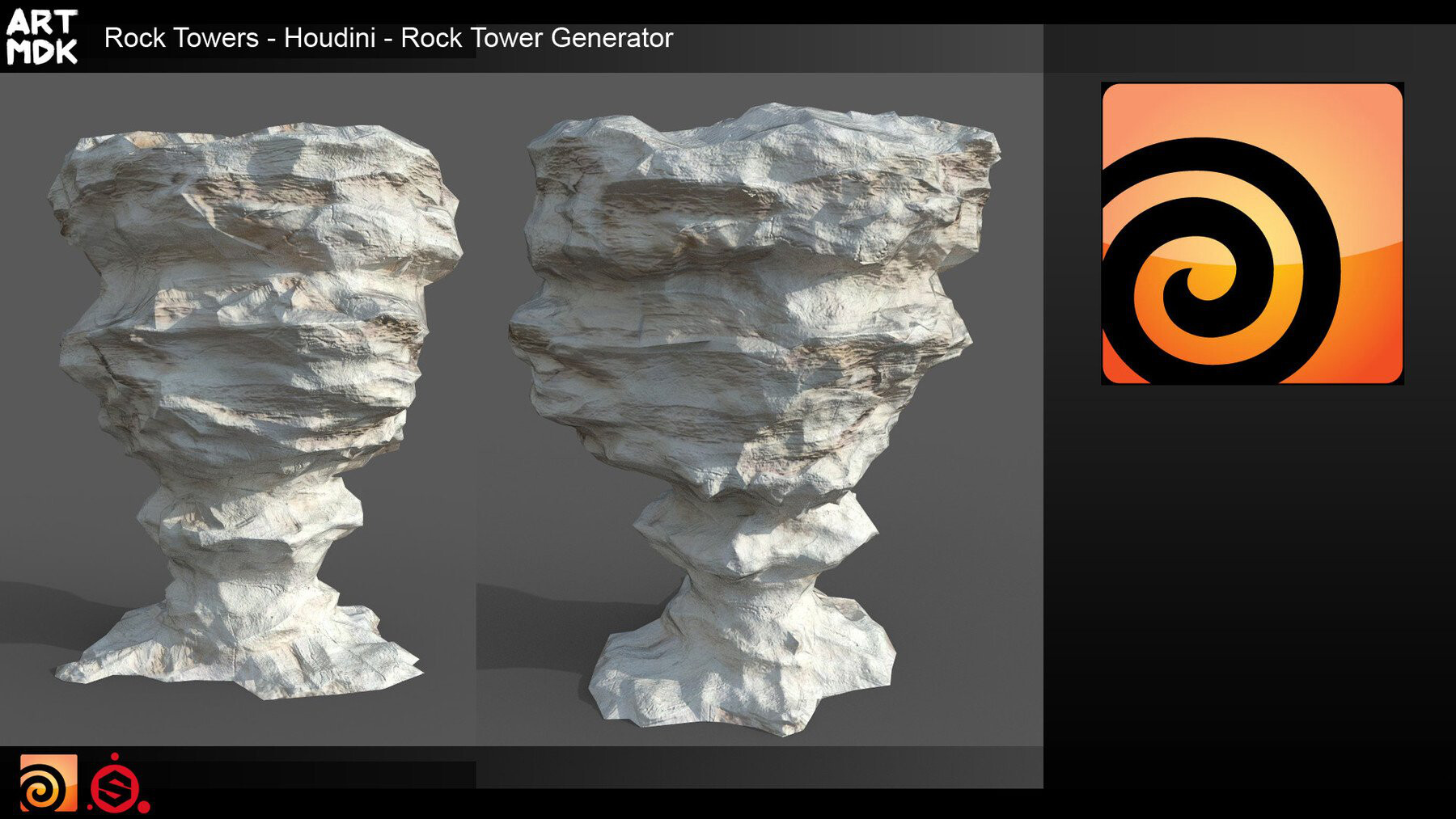 ArtStation - Substance and Houdini Rock Towers - artmdk | Game Assets