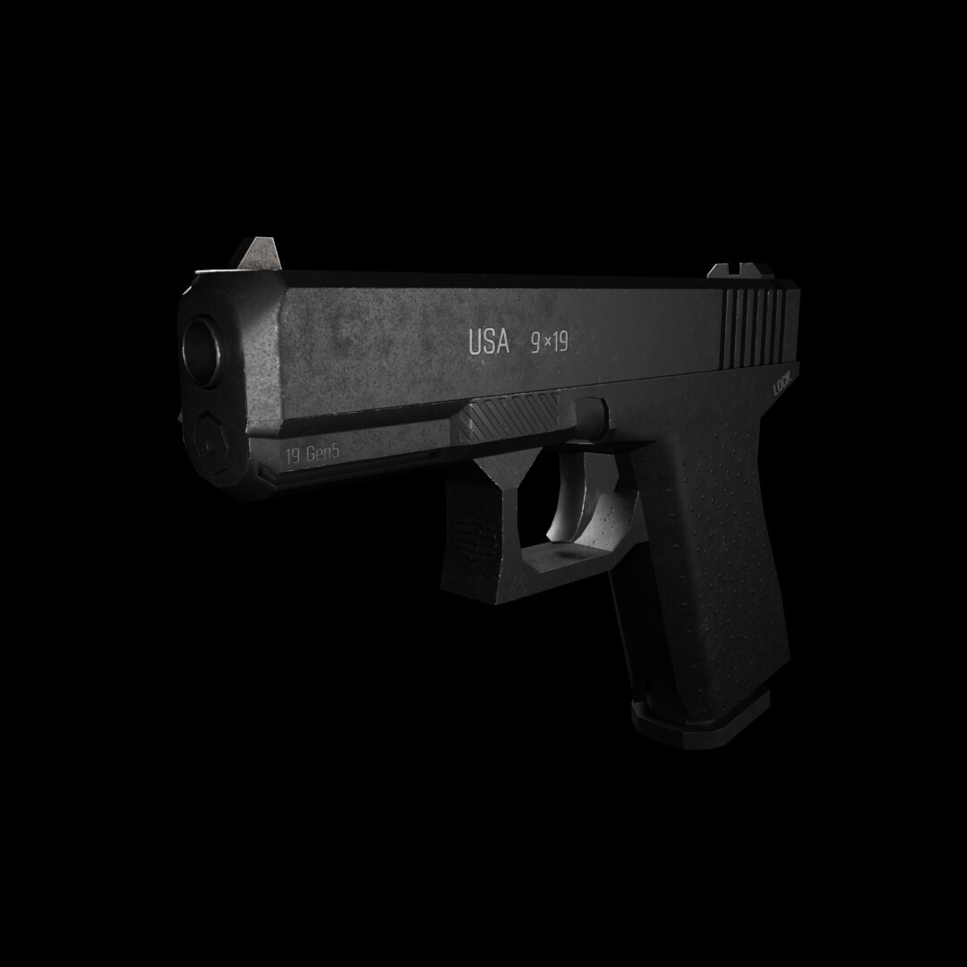 ArtStation - Gun-Maya project (weapon) low poly | Game Assets