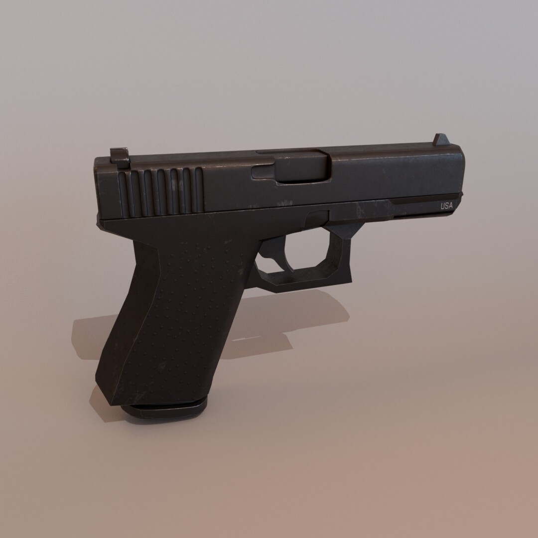 ArtStation - Gun-Maya project (weapon) low poly | Game Assets